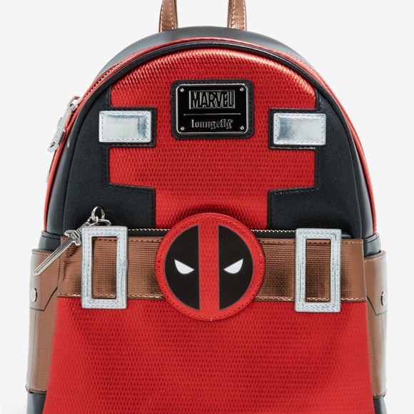 Loungefly | Bags | Loungefly Marvel Deadpool Maskmetallic Mini Backpack ...
